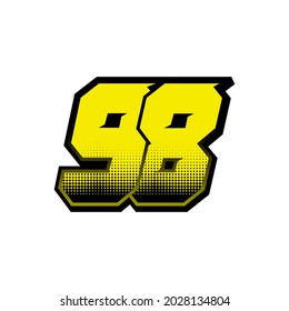 Simple Racing Start Number 98 Vector Stock Vector (Royalty Free) 2028134804