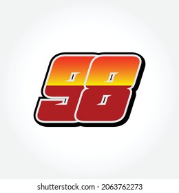 Simple Racing Start Number 98 Vector Stock Vector (Royalty Free ...