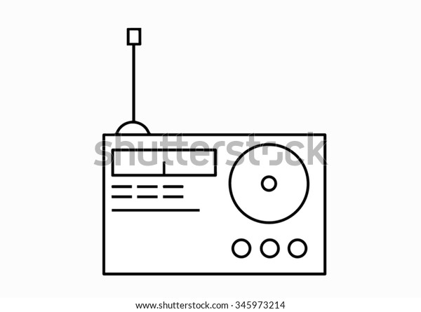 Simple Radio Box Outline Stock Vector (Royalty Free) 345973214 ...