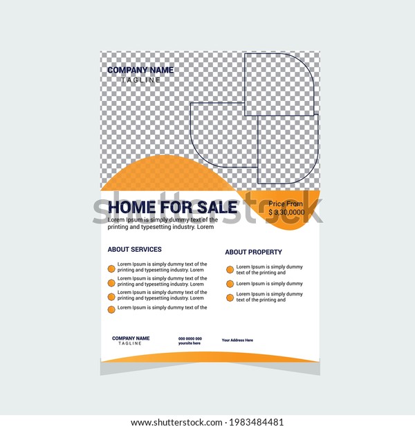 Simple Real Estate Flyer Template Design Stock Vector (Royalty Free ...