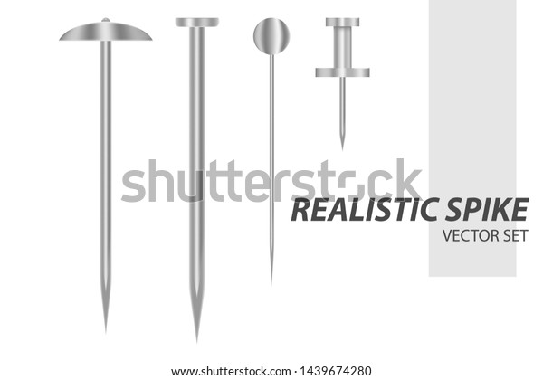 Simple Realistic Nail Spike Set Stock Vector (Royalty Free) 1439674280 ...