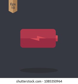 Simple Red Battery Sign Dead Battery Stock Vector (Royalty Free ...