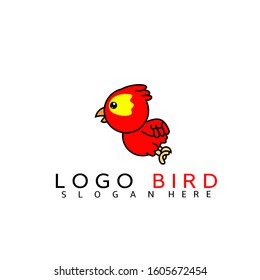 Simple Red Bird Logo Design Stock Vector (Royalty Free) 1605672454 ...