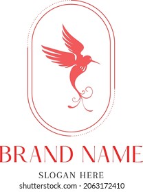 Simple Red Bird Logo White Background Stock Vector (Royalty Free ...