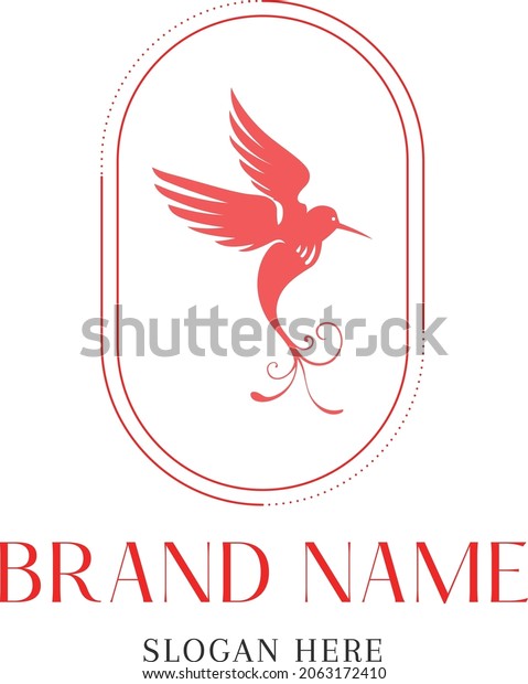Simple Red Bird Logo White Background Stock Vector (Royalty Free ...
