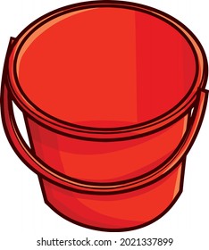 Simple Red Bucket Top View Stock Vector (Royalty Free) 2021337899 ...