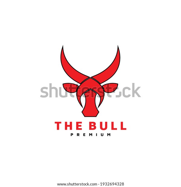 Simple Red Bull Head Line Art Stock Vector (Royalty Free) 1932694328 ...
