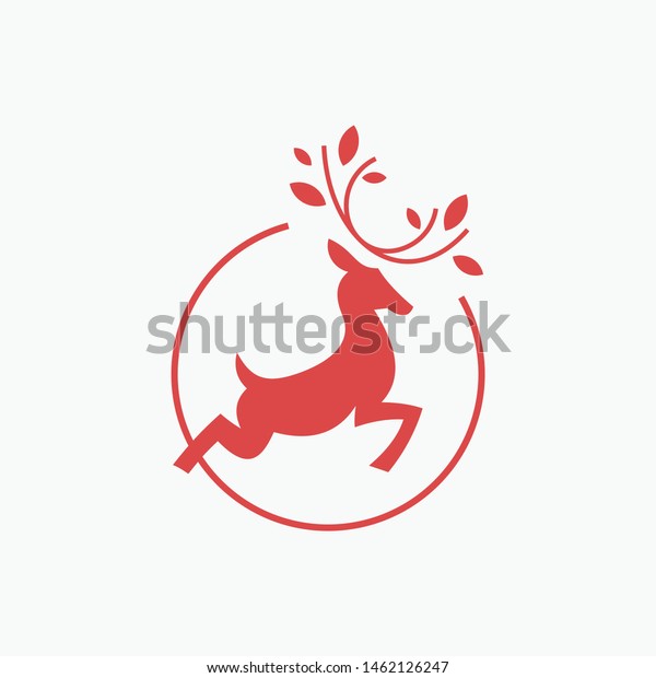 simple red deer logo for the company