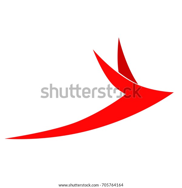 Simple Red Logo Bird Airplane Isolated Stock Vector (Royalty Free ...