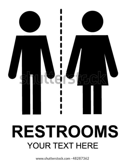 Simple Restroom Pictogram Place Additional Text Stock Vector (Royalty ...