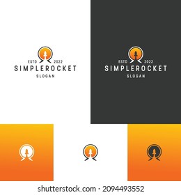 Simple Rocket Logo Icon Design Template Stock Vector (Royalty Free ...