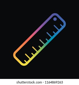Simple Ruler Icon Rainbow Color Dark Stock Vector (Royalty Free ...
