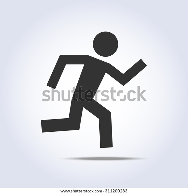 Simple Running Human Icon Silhouette Vector Stock Vector (Royalty Free ...