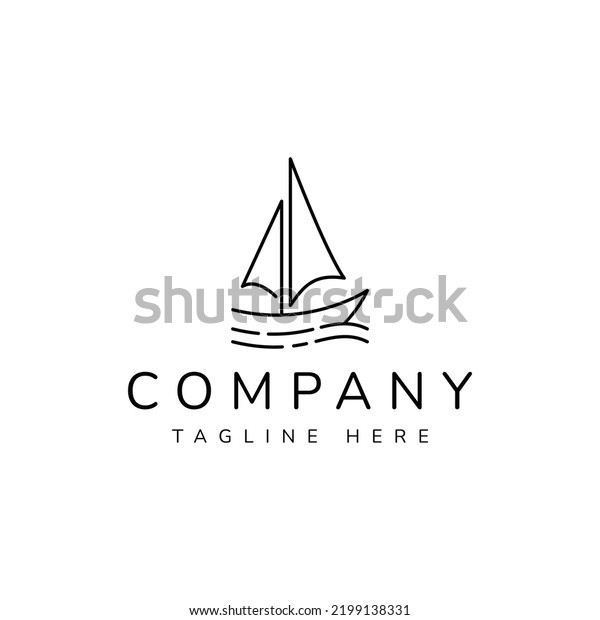 Simple Sail Boat Line Art Vector Stock Vector (Royalty Free) 2199138331 ...