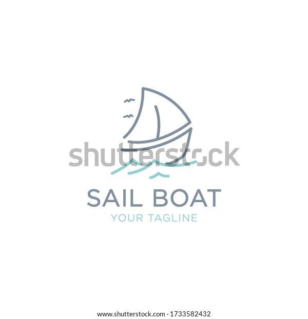Simple Sailboat Dhow Ship Line Art Stock Vector (Royalty Free ...