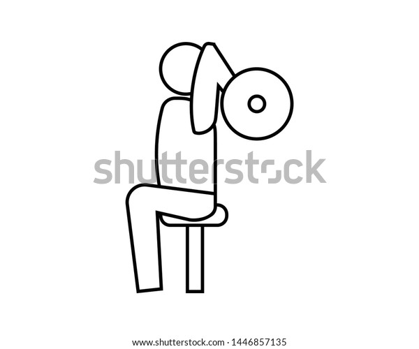Simple Seated Triceps Extension Icon Line Stock Vector (Royalty Free ...