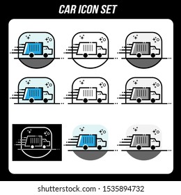 Set Camper Rv Trailer Line Icons Stock Vector (Royalty Free) 1754248931