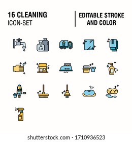 Simple Set Cleaning Related Vector Color Stock Vector (Royalty Free ...