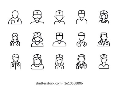 Simple Set Doctor Modern Thin Line Stock Vector (Royalty Free ...