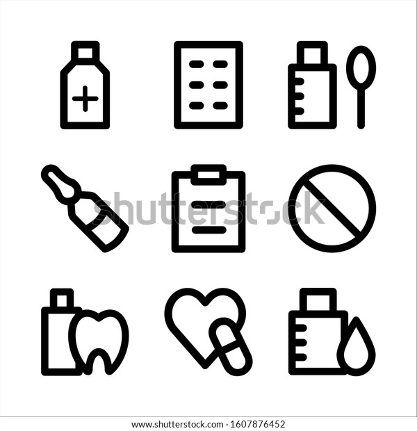 Simple Set Healthcare Related Vector Line Stock Vector (Royalty Free ...