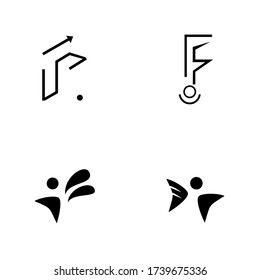 Simple Set Logo Design Greyscale Vector Stock Vector (Royalty Free ...