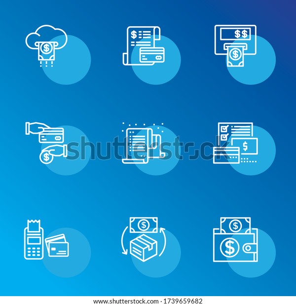 Simple Set Money Related Vector Line Stock Vector (Royalty Free ...