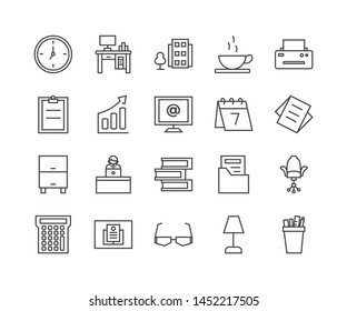 Simple Set Office Related Vector Line Stock Vector (Royalty Free ...