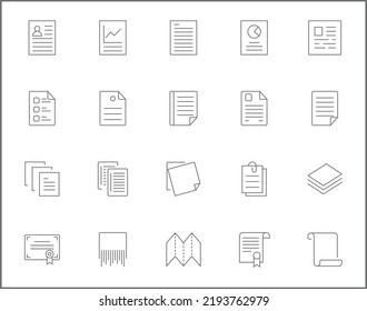 Simple Set Paper Related Vector Line Stock Vector (Royalty Free ...