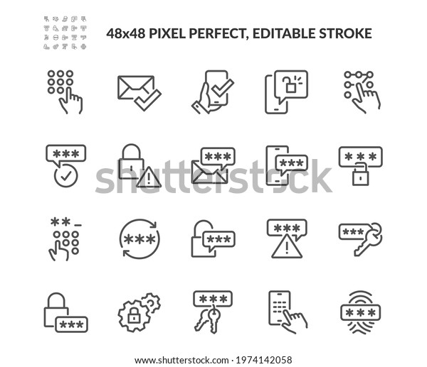Simple Set Password Related Vector Line Stock Vector (Royalty Free ...