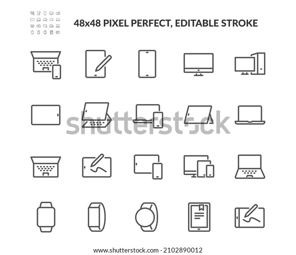 Simple Set Personal Devices Related Vector Stock Vector (Royalty Free ...