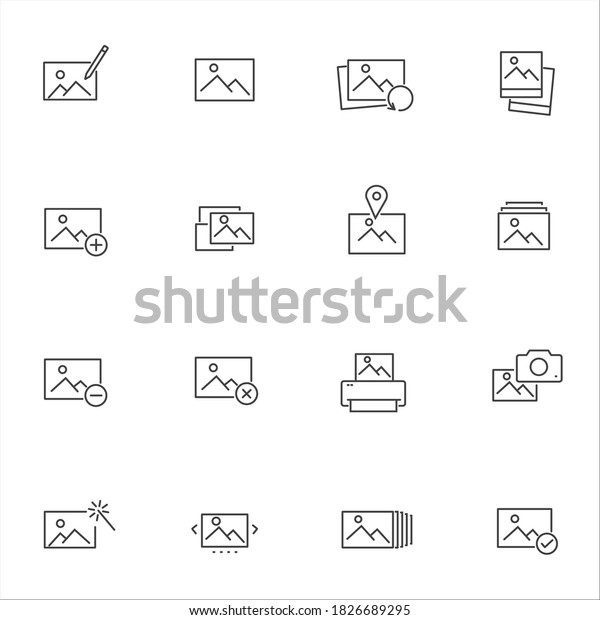 Simple Set Photo Related Vector Line Stock Vector (Royalty Free) 1826689295