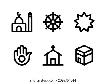 Simple Set Religion Related Vector Line Stock Vector (Royalty Free ...