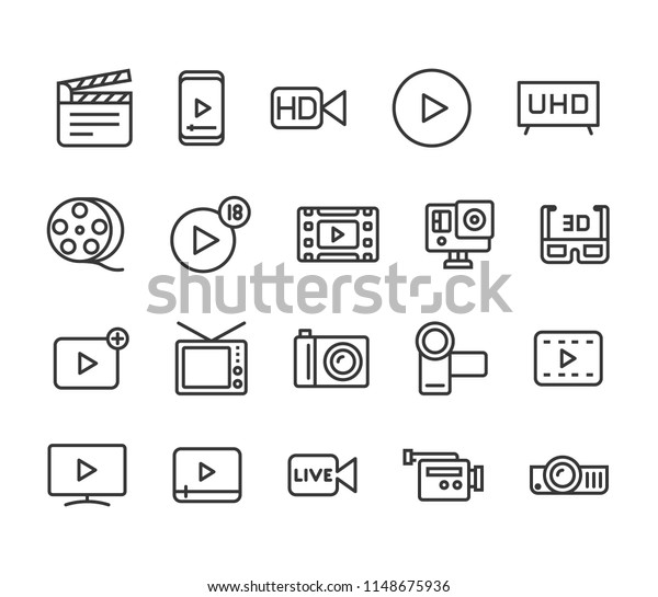 Simple Set Video Editing Related Vector Stock Vector (Royalty Free ...