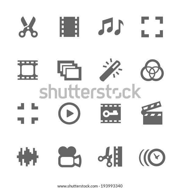 Simple Set Video Editing Related Vector Stock Vector (Royalty Free ...