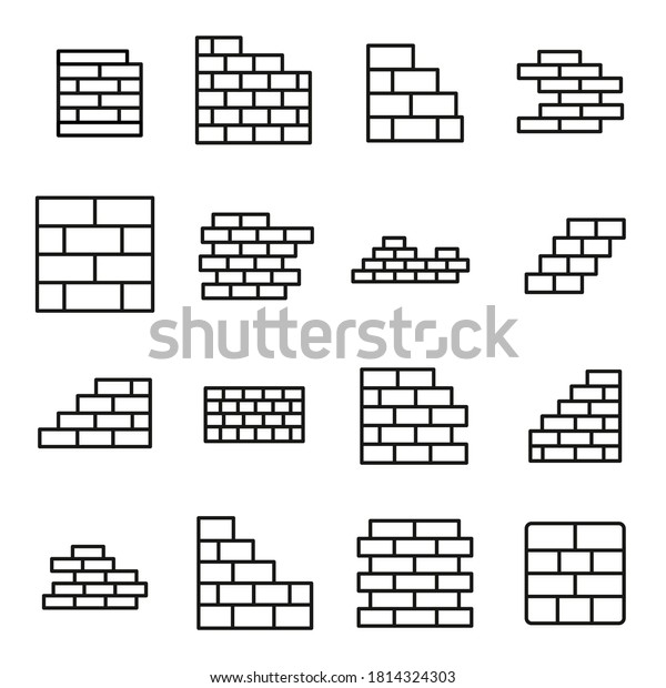 Simple Set Wall Icons Trendy Line Stock Vector (Royalty Free ...