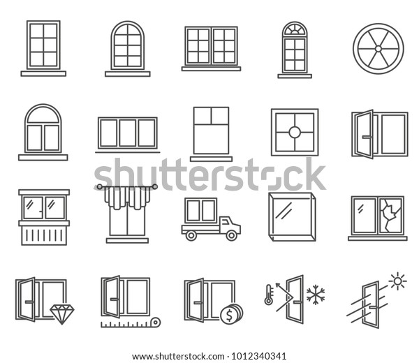 Simple Set Window Related Vector Line Stock Vector (Royalty Free ...