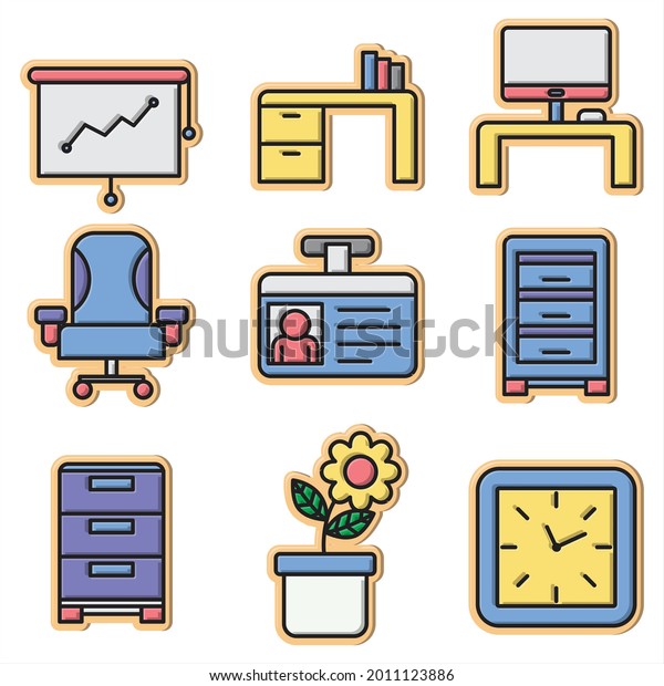 Simple Set Work Room Types Related Stock Vector (Royalty Free ...