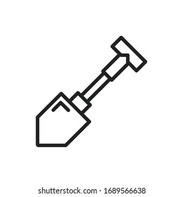 Simple Shovel Line Icon Stroke Pictogram Stock Vector (Royalty Free ...