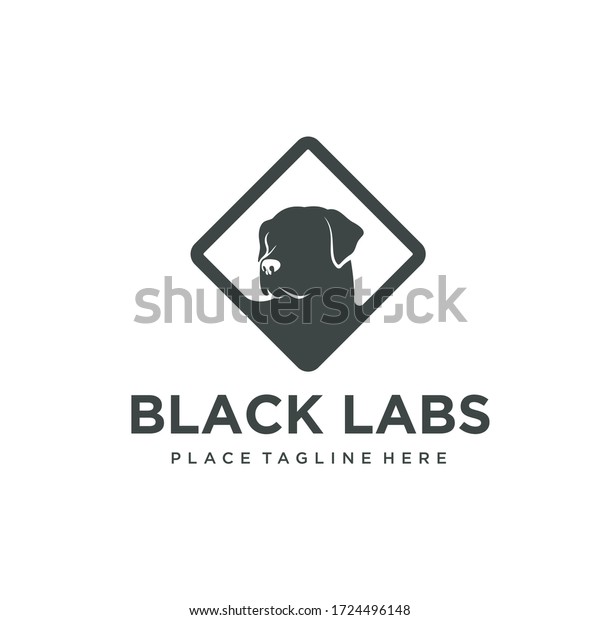 Simple Silhouette Black Labrador Dog Logo Stock Vector (Royalty Free ...