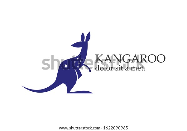 Simple Silhouette Kangaroo Logo Design Vector Stock Vector (Royalty ...