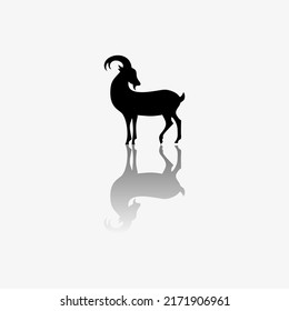 Simple Silhouette Vector Goat Shadow Stock Vector (Royalty Free ...