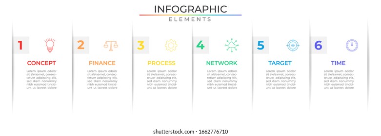 Simple Six Step Infographic Design Template Stock Vector (Royalty Free ...