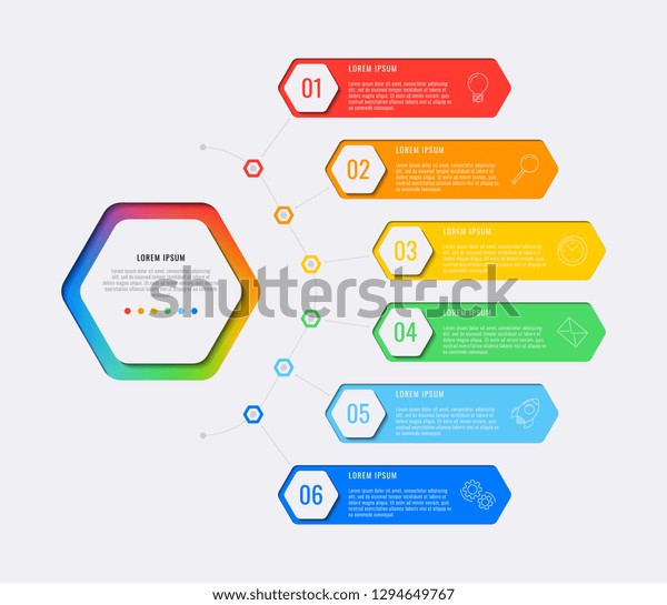 Simple Six Steps Design Layout Infographic Stock Vector (Royalty Free ...