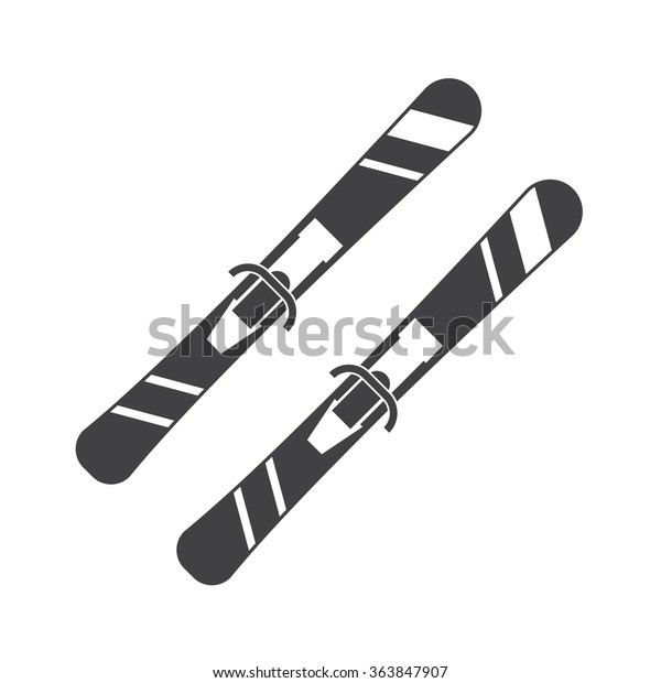 Simple Skis Outline Monochrome Icon Vector Stock Vector (Royalty Free ...