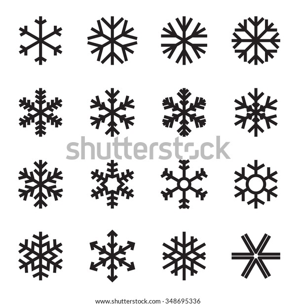 Simple Snowflake Icons Symbols Winter Frost Stock Vector (Royalty Free ...