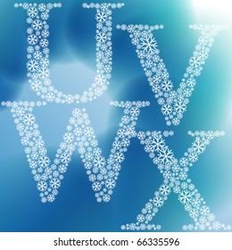 Simple Snowflakes Alphabet Stock Vector (Royalty Free) 66335596 ...