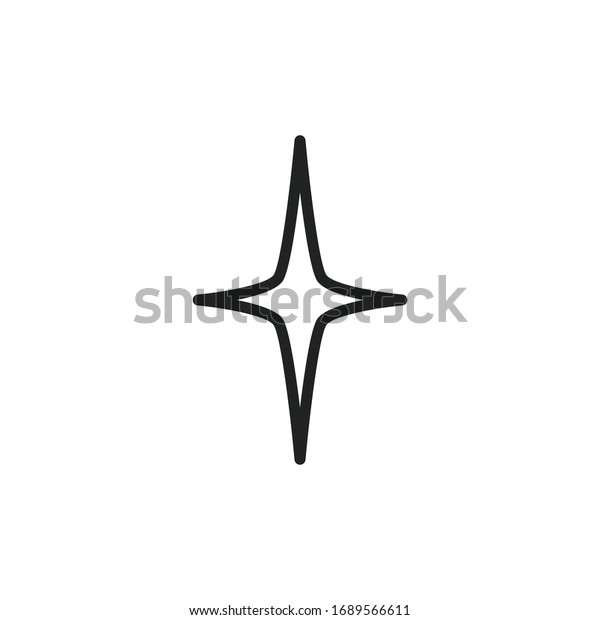 Simple Sparkle Line Icon Stroke Pictogram Stock Vector (Royalty Free ...