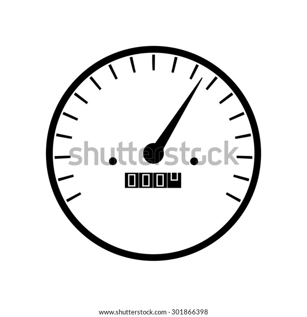Simple Speedometer Gauges Black White Color Stock Vector (Royalty Free ...