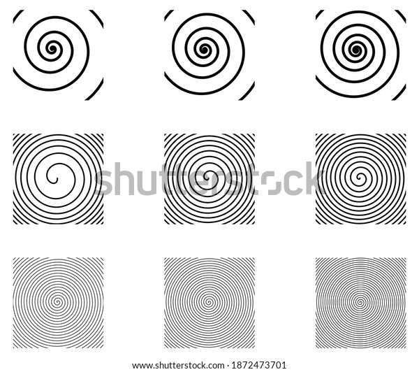 Simple Spiral Drawings That Form Squares Stock Vector (Royalty Free ...