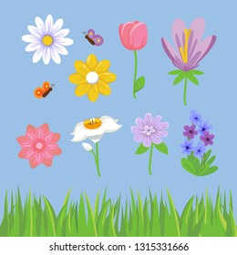 Simple Spring Flower Illustration Set Stock Vector (Royalty Free) 1315331666 | Shutterstock
